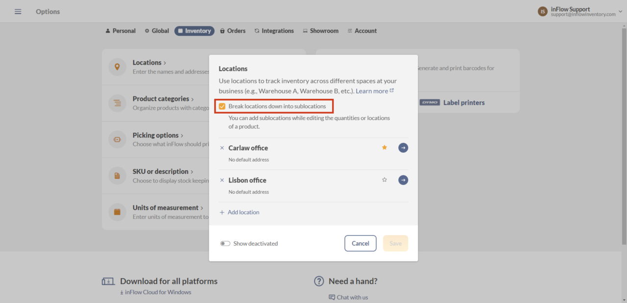How to track specific locations (aisle numbers, bin numbers, etc ...