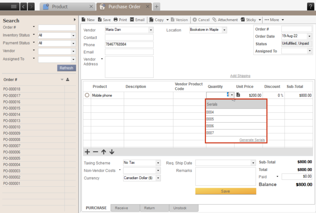 How to create and track serial numbers - inFlow Inventory