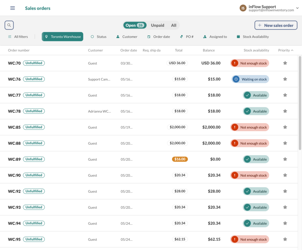 How to create and complete a sales order - inFlow Inventory