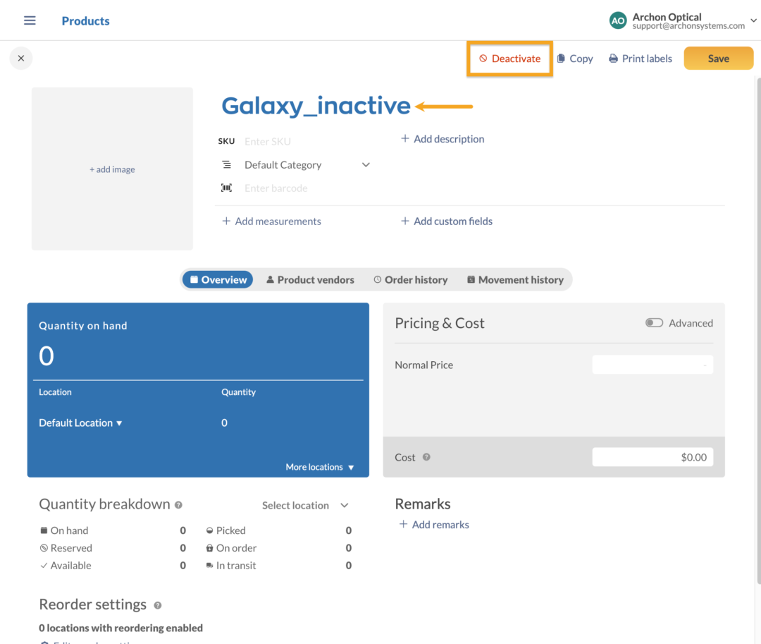 How to choose/change product types - inFlow Inventory