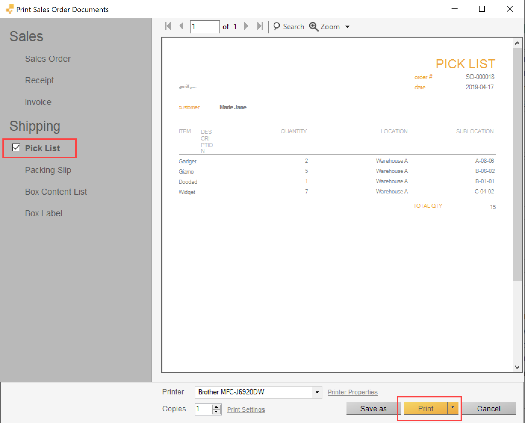 How can I pick, pack and ship items on my Sales Order? - inFlow Inventory