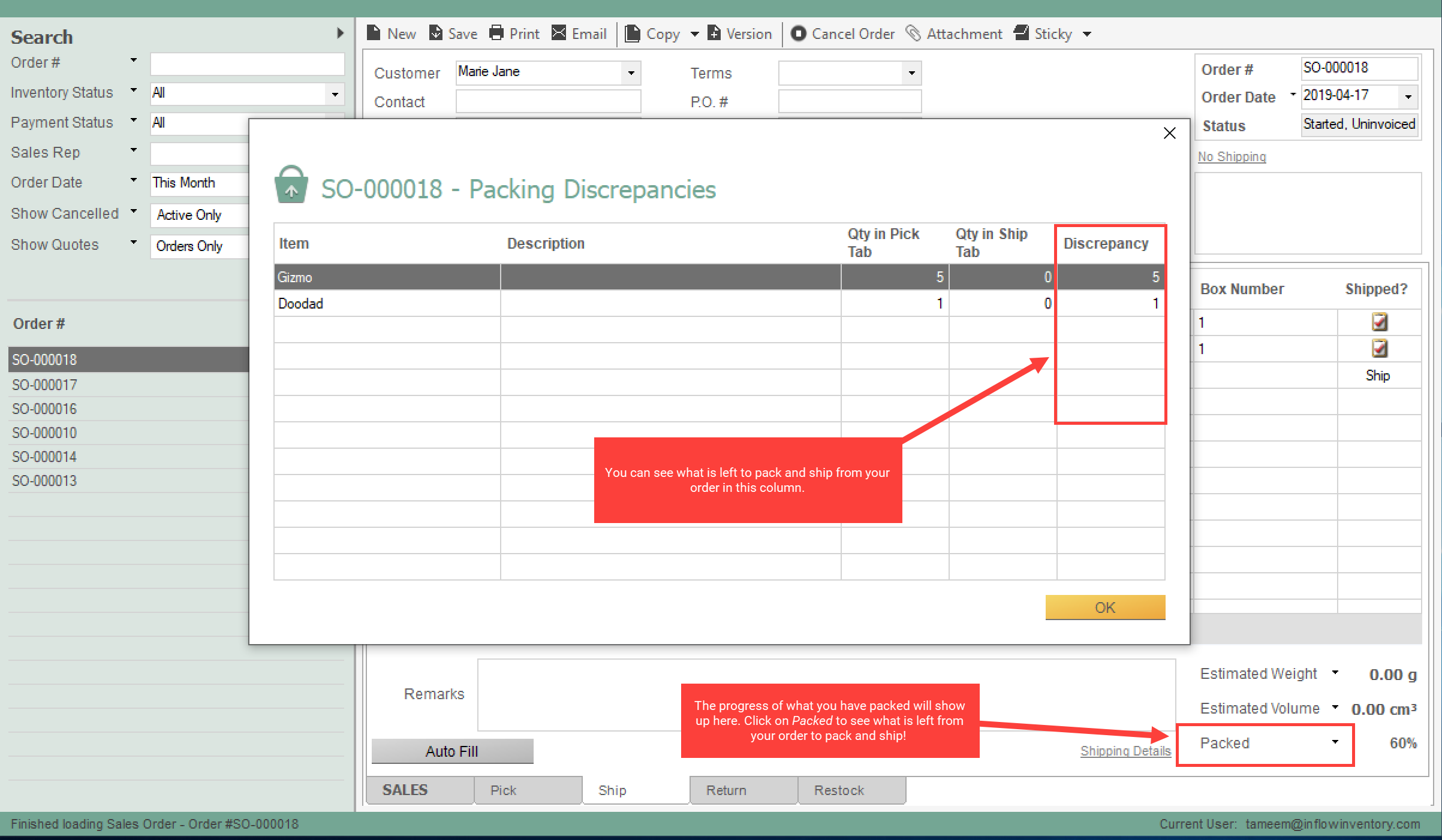 How can I pick, pack and ship items on my Sales Order? - inFlow Inventory