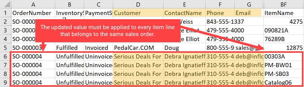 How to update existing sales orders in bulk - inFlow Inventory