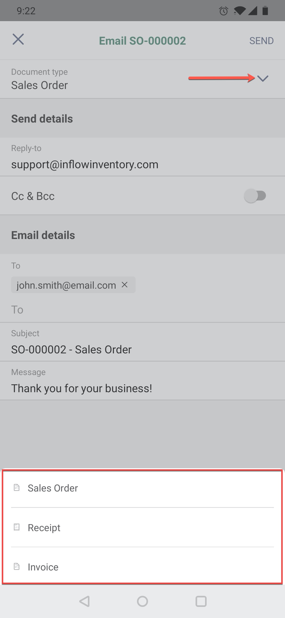 How to email invoices and other documents from inFlow Cloud - inFlow ...
